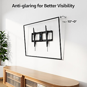 MOUNTUP UL Listed TV Wall Mount, Tilting TV Mount Bracket for Most 37-75 Inch Flat Screen/Curved TV Low Profile Wall Mount Saving Space Max VESA 600x400mm Hold up to 99 lbs Fit 16" 18" 24" Stud MU0008