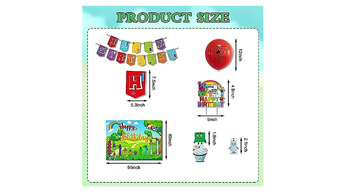 107 Pcs Number Blocks Party Supplies for Kids