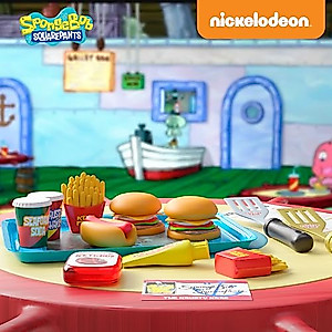 Lollipop Spongebob Kids Kitchen Playset - Interactive Play Food with 2 Krabby Patty Burgers, Seafoam Shake, Kelp Fries, Spongebob Toys Kitchen Set for Kids Ages 3-5