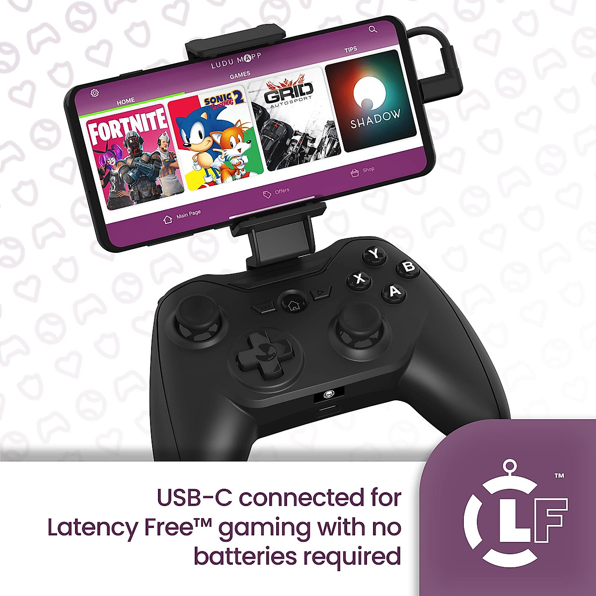 Rotor Riot Gaming Controller for Android – Wired Android Gamepad with Triggers, Power Pass Through Charging, D-Pad - Handheld Game Console Accessory with ZeroG Mobile Device Holder