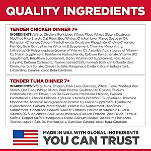 Hill's Science Diet Senior 7+ Wet Cat Food Pouch, Variety Pack Chicken and Tuna, 2.8 oz, 12 pk