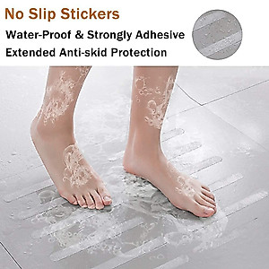 V-TOP 6 Pack Toothbrush Covers + 30 PCS Non Slip Bathtub Stickers