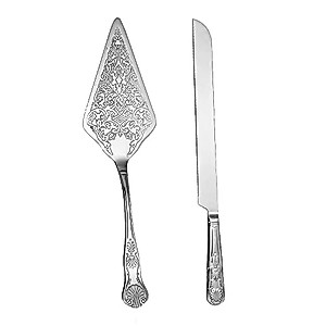 IMEEA Wedding Cake Knife and Server Set SUS304 Stainless Steel Vintage Cake Serving Set Cake Cutting Utensils for Wedding Party