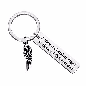 FOTAP I Have A Guardian Angel In Heaven I Call Him Dad Keychain (Guardian Angel Key)