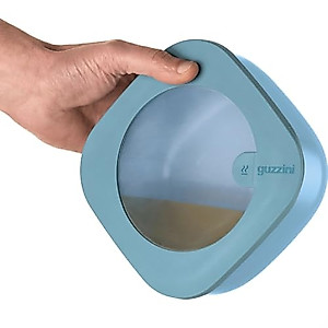 Guzzini Store & More Kitchen Active Design Low Airtight Containers for Fridge/Freezer/Microwaves (M), 19.5 x 19.5 x 9.3 cm, Blue (Matt Mid Blue)