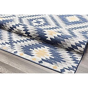 CosmoLiving by Cosmopolitan Amaia Area Rug, 5 ft x 7 ft, Kilim Cadet