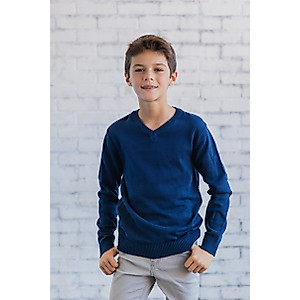 Cozeeme Little Boys V-Neck Long Sleeve Sweater Red 7-8