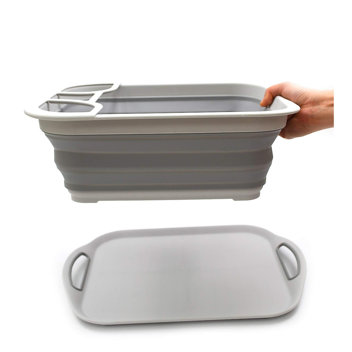SAMMART Collapsible Dish Drainer (Grey, 1)