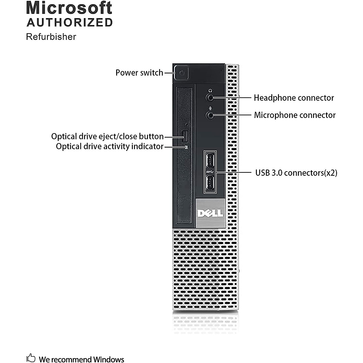 Dell Optiplex 9020 USFF Desktop Computer PC, Intel Core i5-4570s up to 3.6GHz, 16GB DDR4 RAM, 512GB SSD, DisplayPort, HDMI, DVD, AC Wi-Fi, Bluetooth, 4K Support - Windows 10 Pro 64 Bit(Renewed)