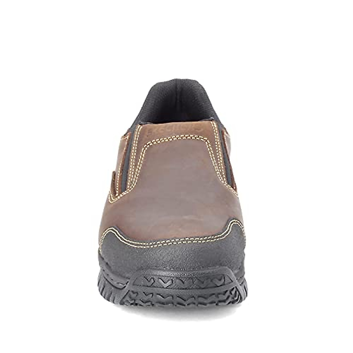 Skechers for Work Men's Hartan Slip-On Shoe, Dark Brown, 12 M US