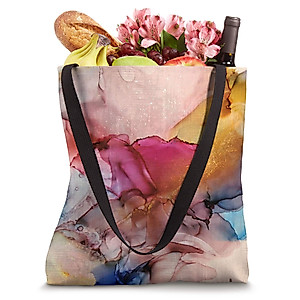 Colorful Modern Art Alcohol Ink Painting, Distressed Pattern Tote Bag