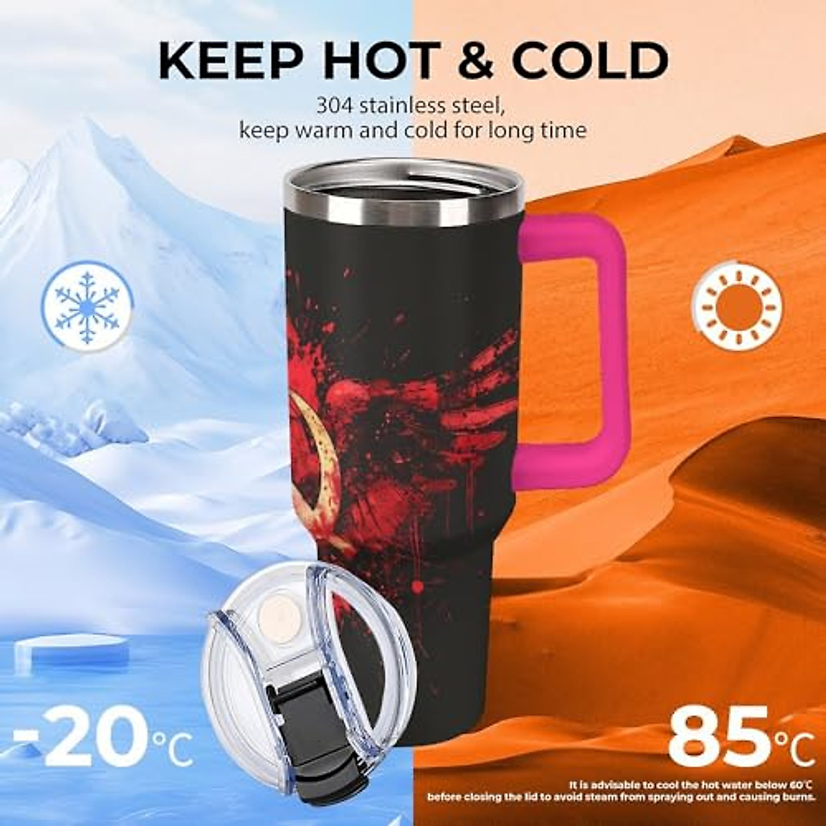 Russia Hammer Flags Hook Ussr Sickle 40 Oz Tumbler Insulated Stainless Steel Water Bottle Travel Mug Car Cup with Handle And Straw