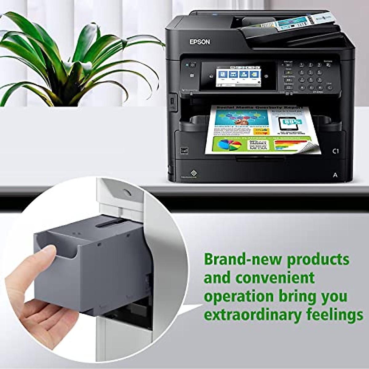 Xcinkjet T6715 T6716 Ink Maintenance Box Remanufactured for Workforce Pro WF-4730 WF-4740 WF-4734 WF-4830 WF-4820 WF-4720 WF-4834 WF-3820 ET-8700 WF-C5790 WF-C5710 Printer