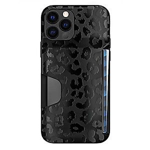 Velvet Caviar Compatible with iPhone 12/12 Pro Wallet Case for Women - Credit Card Holder Slot - Cute Slim & Protective Wallet Phone Cases [8ft. Drop Tested] - Black Leopard