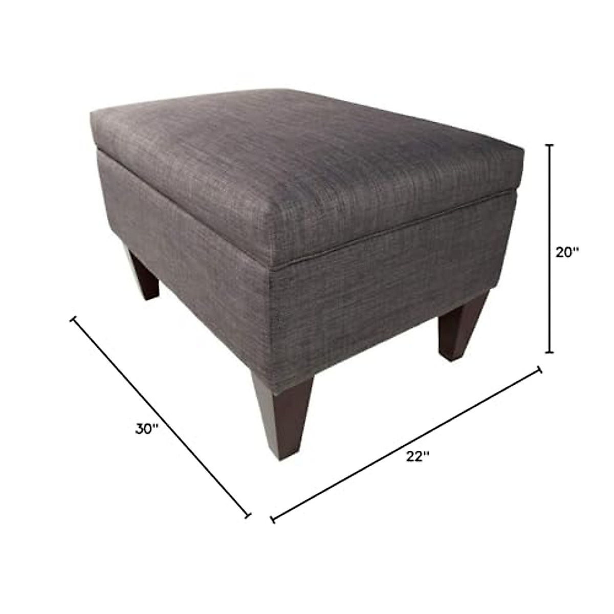 MJL Furniture Designs Brooklyn Collection Large Upholstered Living Room Lift Top Storage Ottoman, HJM100 Series, Gray-Red Tint