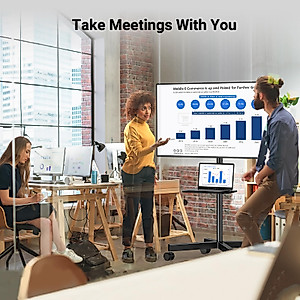 PERLESMITH Mobile TV Stand for 23-60 Inch LCD LED Flat/Curved Panel Screen TVs, Tilt TV Cart Max VESA 400x400 Portable TV Stand with Laptop Shelf Rolling Floor TV Stand Holds up to 88Lbs (PSTVMC06)