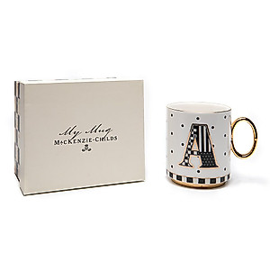 MACKENZIE-CHILDS My Mug, Decorative Ceramic Coffee Cup with Handle, J