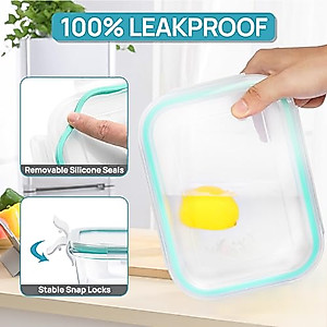 Vtopmart 18Pack Glass Food Storage Containers with Lids, Meal Prep Containers, Airtight Lunch Containers Bento Boxes with Leak Proof Locking Lids for Microwave, Oven, Freezer, Dishwasher