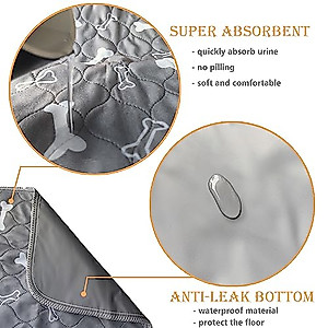 Oncpcare 47x24 Waterproof Guinea Pig Pads, Washable Rabbit Pee Pads, Reusable Fleece Guinea Pig Bedding Fast and Super Absorbent Pee Pad for Small Animals Bunny Hamster Rat