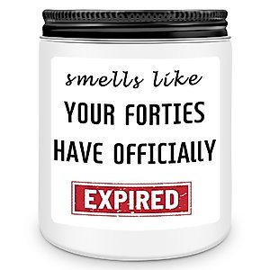 NANOOER 40th Birthday Gifts for Women, 40th Birthday Candles Gifts for Her, Your 40s Have Expired, 40 Year Old Birthday Gift Ideas, Funny Birthday Gifts for Women, Vanilla Buttercream Scent Candle
