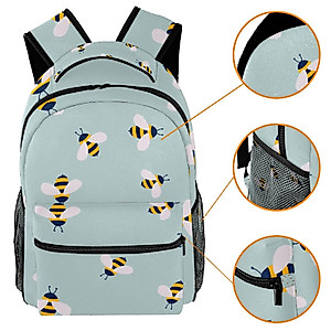 Niaocpwy Cute Cartoon Bee Backpack For Middle School Student, Durable Daypack With Adjustable Strap