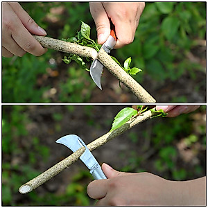 Linsen-outdoors Pruning Knife,Grafting knife, Stainless Steel Garden Budding Knife, Folding Pocket Knife For Grafting Multi Cutting Tool, Weed Bushes Branches Mushroom Diggig Knife