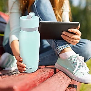 Built 32oz Cascade Bottle with Wide Mouth Straw Lid and Filter Mint