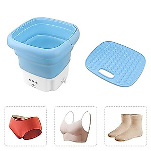 Foldable Washing Machine, Deep Stain Removal Mini Small Size Energy Efficient Folding Washing Machine for Apartment Nursing Home (US Plug)