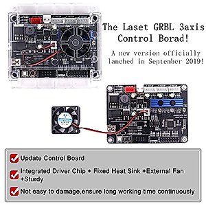 2 in 1 5500mW Engraver CNC 3018 Pro Engraving Machine, GRBLControl PCB PVC Wood Router CNC 3 Axis Milling Machine with Offline Controller and ER11 and 5mm Extension Rod