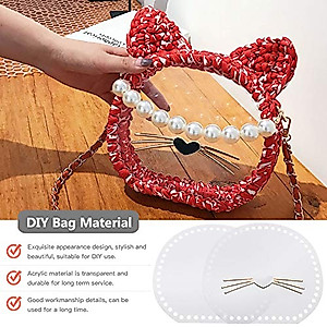 EXCEART Acrylic Bag Weaving Board with Cats Whisker Round Clear Front Back Panel Board Shaper for DIY Knitting Crochet Bag Handbag Purse Summer Bag Women Bags Handmade DIY Accessories