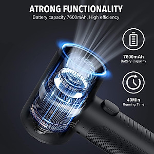 Compressed air Duster - 120000RPM 3 Speeds Electric Air Duster, 7600mAh Battery Cordless Dust Blower for Keyboard Cleaner,Rechargeable Air Blower AIC Can for Office Computers