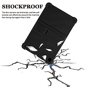 TCL Tab 8 LE Case for Kids 8.0 Inch 9137W 2023,ATOOZ Soft Silicone Case for TCL Tab 8 WiFi 9132X Tablet,TCL Tab 8 Tablet Case 9038S with Adjustable PC Stand (Black)