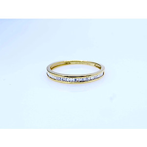 Dazzlingrock Collection 0.15 Carat (ctw) Baguette Diamond Ladies Wedding Band 1/6 ctw, 14K Yellow Gold, Size 6.5