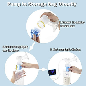 Milk Storage Bag Adapters for Bellababy Electric Breast Pump and Bellababy Manual Pump,Can't be Microwaved.