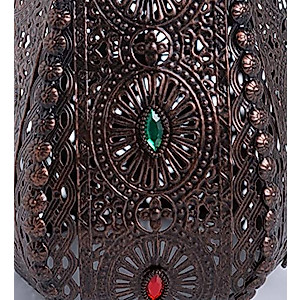 Wind & Weather Metal Solar Lighted Mushroom 13.25-Inch Diameter by 20.5-Inch High Home and Garden Decor Solar Mushroom with Acrylic Beads Glows at Night with Solar Panel