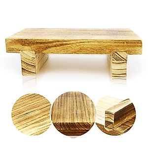 JOROBURO Wooden Step Stool, Foot Step Stool Bedside Foot Stool for High Beds, Large Surface Wooden Stool for Kitchen Bedroom Livingroom Bathroom(#1)