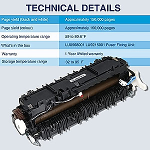 LU8568001 LU9215001 Fuser Fixing Unit Compatible with Brother MFC-8950/8510/8710/8810/8910,HL-5440/5450/5470/6180,DCP-8110/8150/8155-110,Replaces 120 V Fuser LU9699001 LU9809001 LU9952001 LJB693001