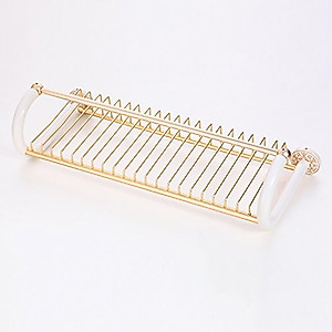 OMOONS European-Style Aluminum-Magnesium Alloy Towel Rack Wall Mounted Bathroom Fittings Towel Shelf/Gold