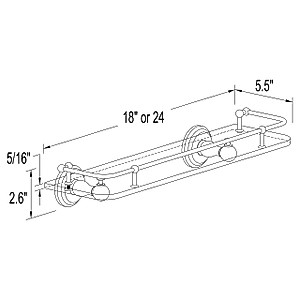 Ginger 1118T-24/PC Chelsea Toiletry Shelf, 24", Polished Chrome