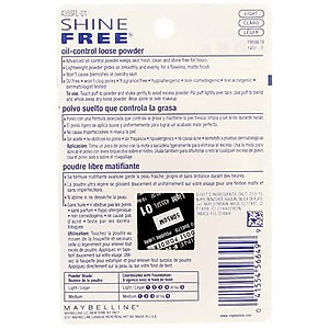 Maybelline New York Shine Free Oil Control Loose Powder, Light [210] 0.7 oz (Pack of 3)