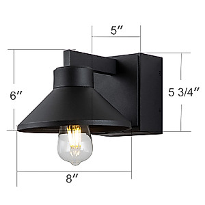 c cattleya Outdoor Lights with Outlet Waterproof Black Porch Lights with GFCI Outlet Aluminum Exterior Wall Lantern Sconces, Modern Barn Lighting Fixtures for Patio Garage Entrance, 2-Pack