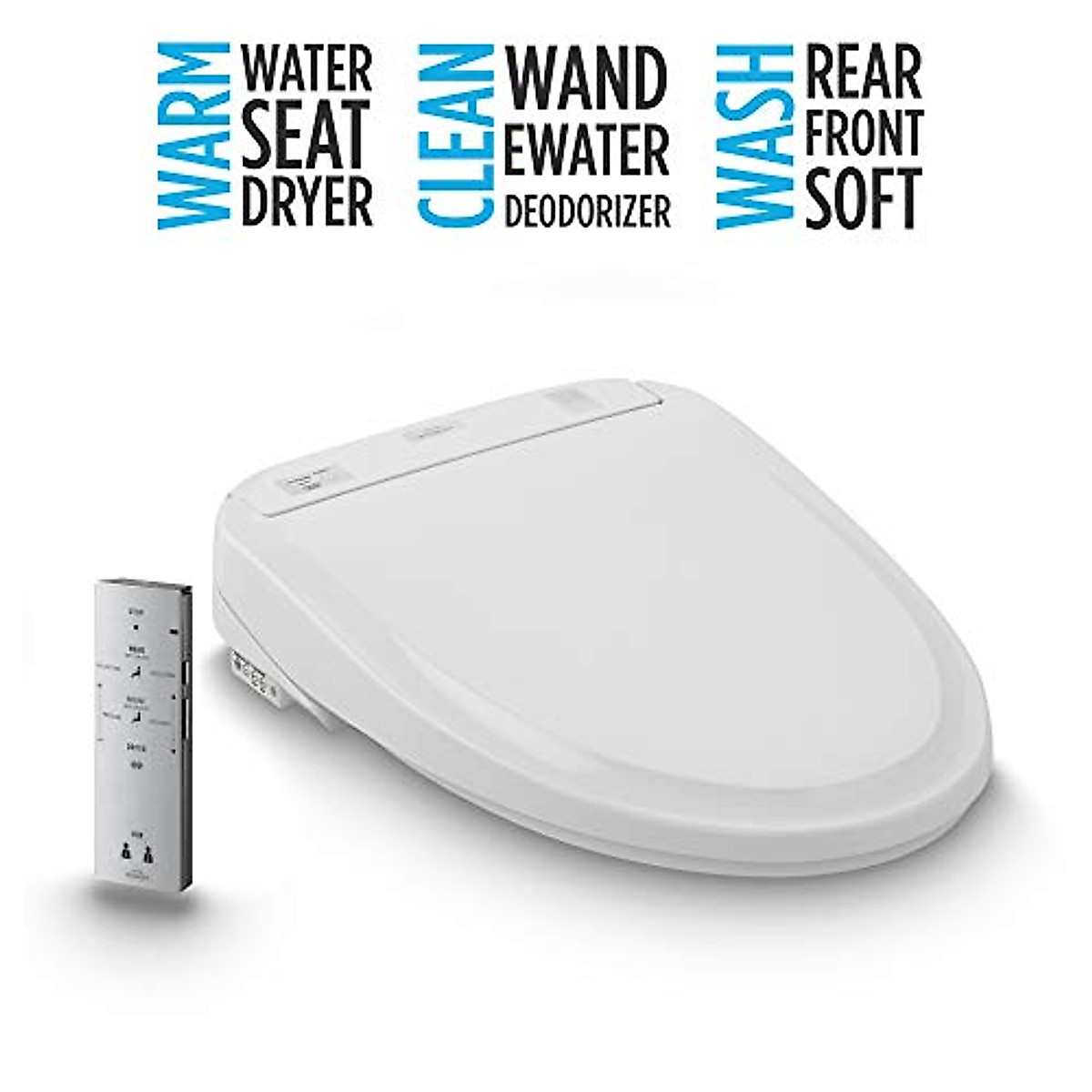 TOTO SW573#01 S300E Electronic Bidet Toilet Cleansing, Instantaneous Water, EWATER Deodorizer, Warm Air Dryer, and Heated Seat, Round, Cotton White