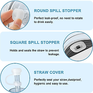 Stanley Cup Accessories - Set of 8 Stanley Spill leak Stopper and Stanley Cup Boots Stanley Straw Cover For Stanley Cup Models 1.0 and 2.0， Stanley Accessories 40 oz Stanley Cup