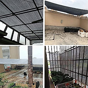 WYYZH Outdoor Patio Sun Shade Sail Gazebo Shade Net Encryption Thickened Rectangle Garden Sunshade Net Anti-UV Sun Shelter Awning (Color : Black, Size : 5x6m)