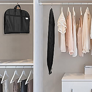 YYDSLEE 2 Pack 40" Garment Bags for Hanging Clothes Travel and Storage, Suit Covers with Handles Breathable Foldover Suit Bags for Traveling Clothes Protector for Gowns Dresses Sweaters, Black