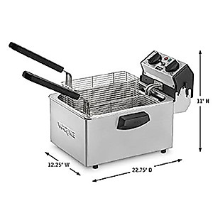 Waring Commercial WDF75B 208-volt Countertop Compact Electric Deep Fryer, 8.5-Pound