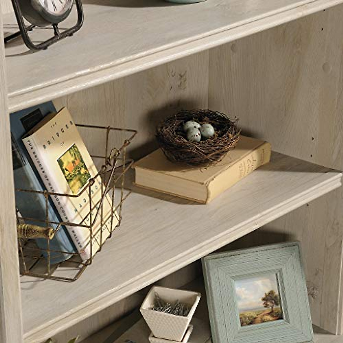 Sauder Costa Library Hutch, Chalked Chestnut finish