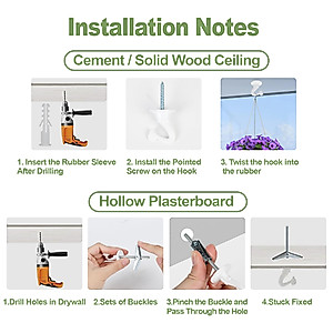 Aidoclip 6 pcs Ceiling Hooks for Hanging Plants,Hanging Hanging Lights Metal Small Hooks,Indoor Outdoor Wall Heavy Duty Plant Hanger Swag Hook