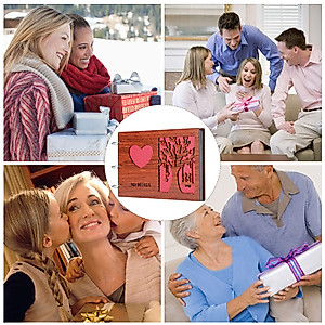 ZEEYUAN DIY Cartoon Scrapbook Album, 60 Pages, Wooden Cover, Love Memory Photo Book, Valentine's Day Gift