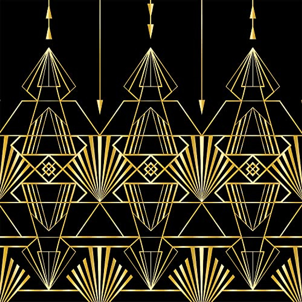 Beistle 2 Piece Disposable Plastic Elegant Roaring 20's Rectangular Table Covers 1920's Great Gatsby Theme Party Decorations Supplies